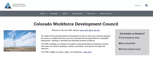 CWDC Launches New Website | Colorado Workforce Development Council